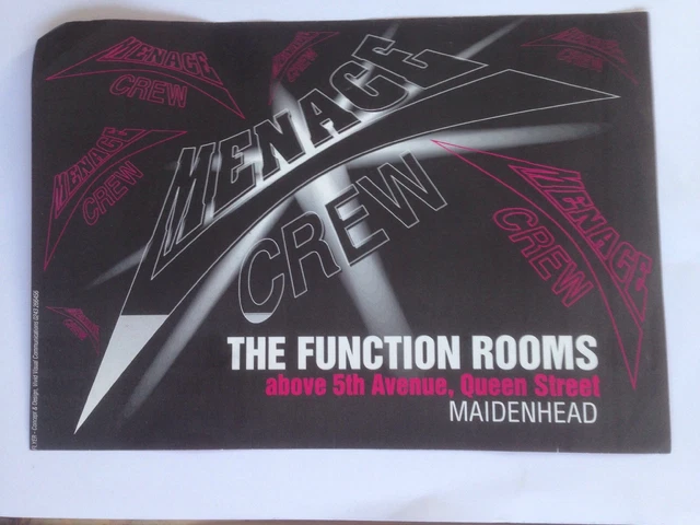 RARE RAVE FLYER Menace Crew At The Function Rooms Maidenhead 23/4/93 £5 ...