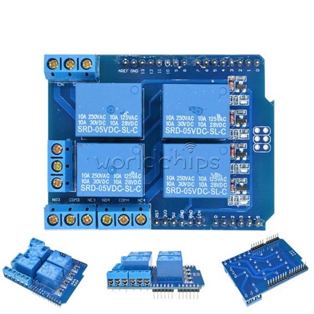 4 CHANNEL 5V Relay Module Shield Terminal Development Board 4CH for ...