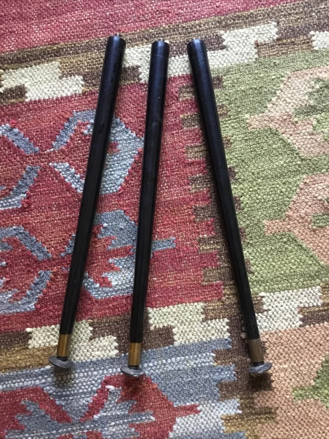 SET DI 3 gambe tavolo dansetta in legno nero vintage metà secolo con ...