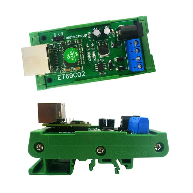RS485 TO ETHERNET TCP/IP Converter MQTT Modbus RTU Module With or Without Rails EUR 20,59 ...