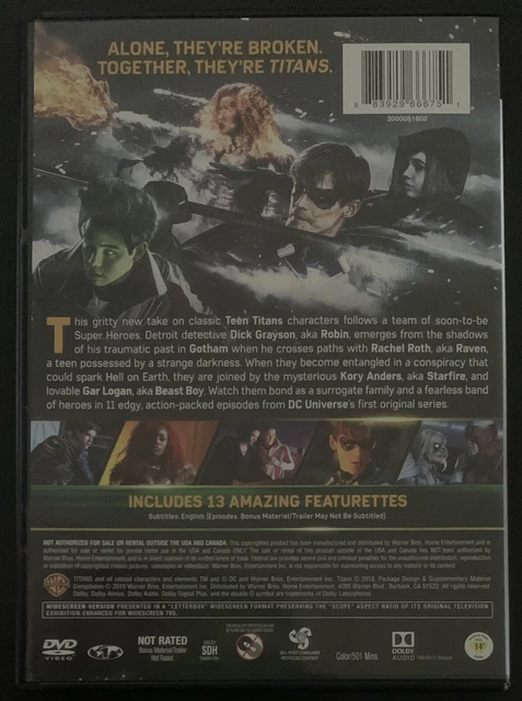 TITANS THE COMPLETE First Season (Dvd, DC Universe, 2018 TV Series ...