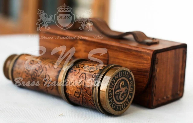 TÉLESCOPE MARITIME NAUTIQUE Marine Ancien Laiton Pirate Spyglass Vintage Scop EUR 44,72 ...
