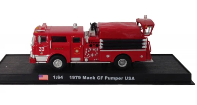 MACK CF PUMPER 1979 American Fire Truck Model Diecast Amercom 1:64 £15. ...