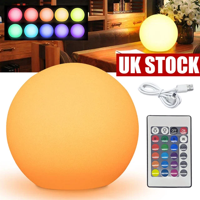 16 RGB COLOR-CHANGING LED Globe Orb Light w/Remote Mood Lamp Night ...