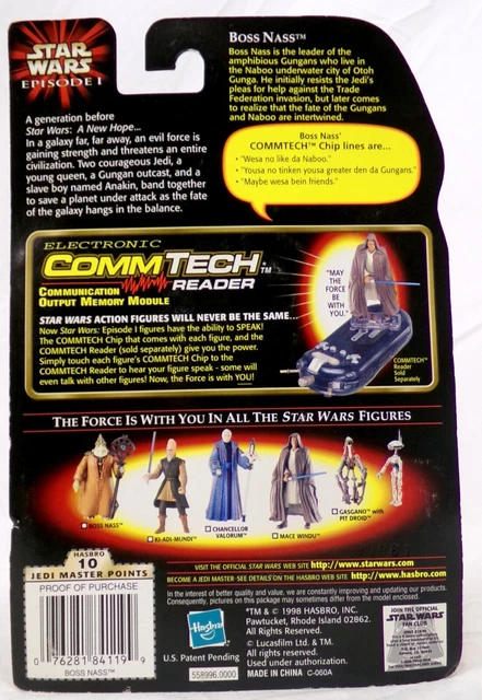 HASBRO STAR WARS Episodio I la Amenaza Fantasma Boss Nass Con Staff 3. ...