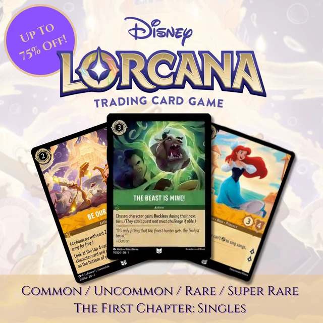DISNEY LORCANA THE First Chapter Common/Uncommon/Rare Singles Up to 75% ...