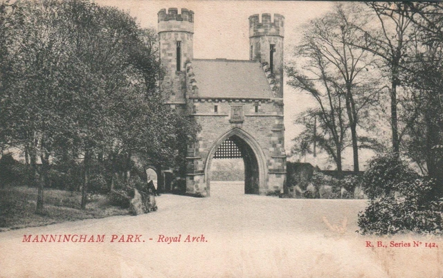 EARLY 1900'S ANTIQUE Manningham Park Royal Arch POSTCARD to Greta Bank ...