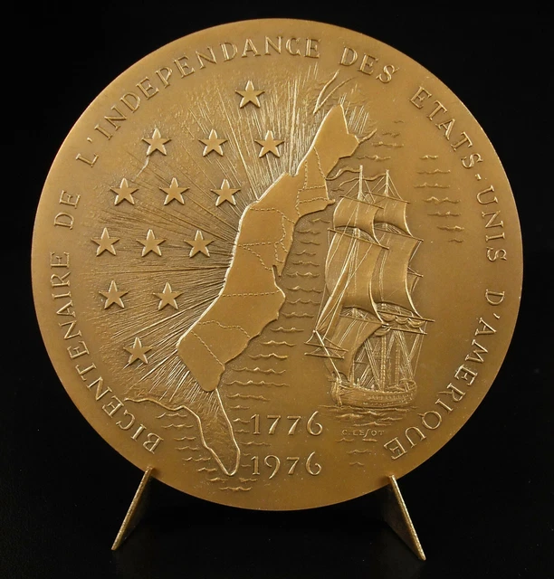 MÉDAILLE FRANCE INDÉPENDANCE des USA 1776-1976 Valéry Giscard d'estaing ...