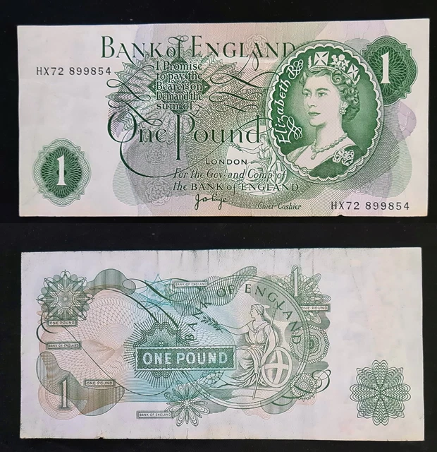 £1 BILL / ONE POUND Note 💷 BANK OF ENGLAND 💵 Series C 1960-1979 John ...