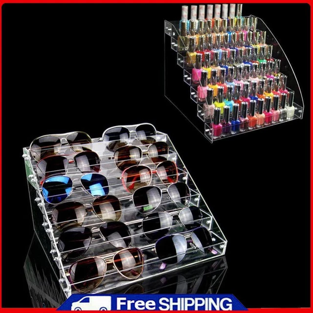 CLEAR ACRYLIC DISPLAY Stand Tiered Jewelry Showcase Storage Rack Shelf ...