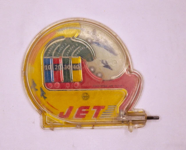 VINTAGE 1960'S MARX Jet Fighter Plane Pocket Handheld Bagatelle Pinball ...