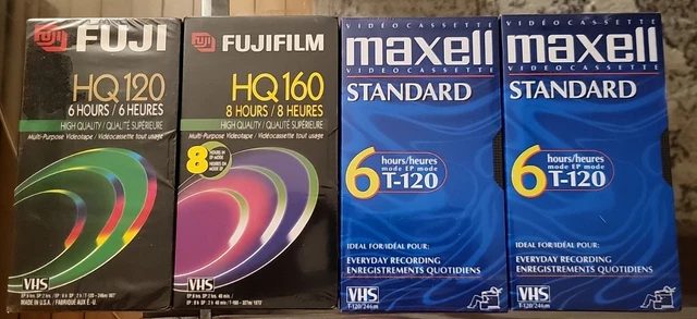 BLANK RECORDABLE VHS Tapes NEW & SEALED Lot (4) HQ120 - HQ160 - T120 ...