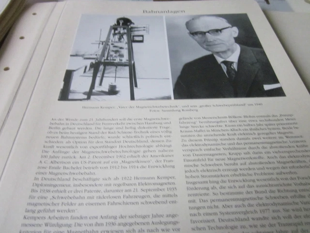 DEUTSCHES EISENBAHN ARCHIV 11 2920 Magnetschwebetechnik Hermann Kemper ...