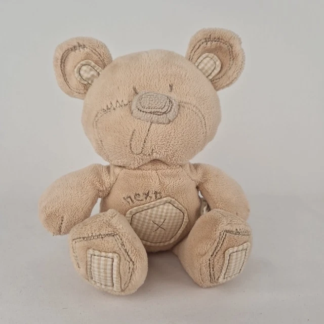 NEXT TEDDY BEAR in Brown with Button Detail Baby Plush First Toy £2.99 ...