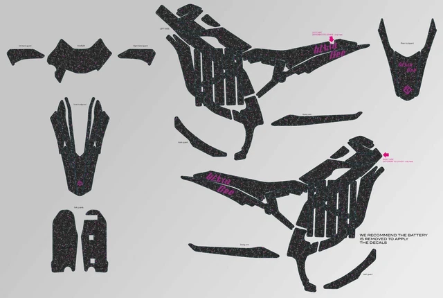 SUR RON ULTRA Bee Crushed Forged Carbon graphics kit surron stickers ...