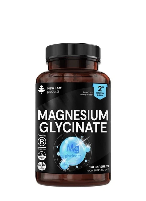 MAGNESIUM GLYCINATE CAPSULES High Strength 1040mg Fatigue Bone Health ...