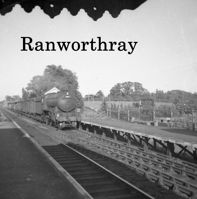 40X40 ORIG RAILWAY Negative 61951 Steam Loco Engine Thurston Suffolk ...