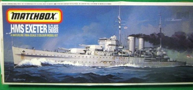 MATCHBOX 1:700 SCALE H.M.S.EXETER CRUISER WATER LINE MODEL KIT COMPLETE ...