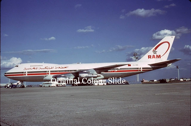 AIRCRAFT SLIDE - Royal Air Maroc B.747-2B6B CN-RME @ ORY 1980 (A076) £3 ...
