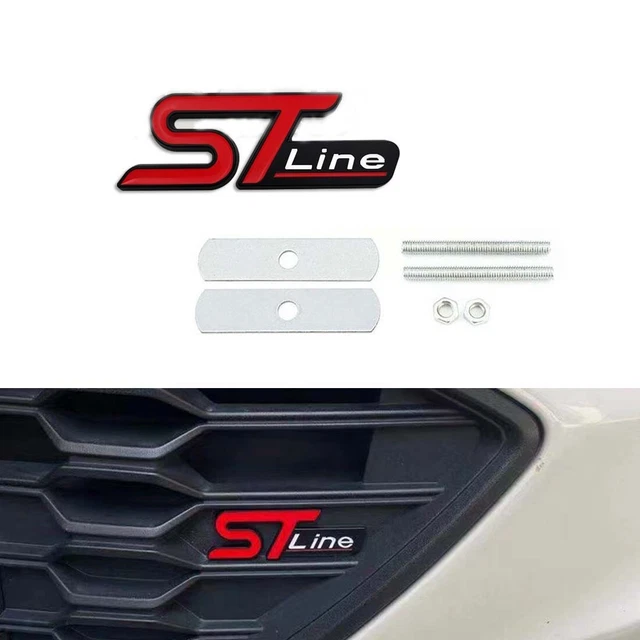 CAR RED BLACK ST Line Front Grille Badge Kit For Ford Focus Fiesta Kuga ...