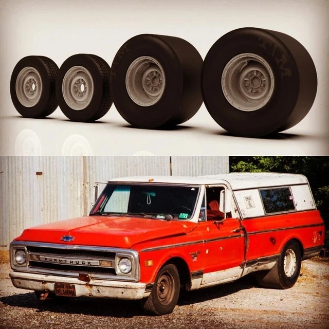 1:25 3D PRINTED Front And Real Steel Wheels Based On The Farm Tru ck. £ ...