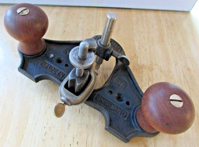VINTAGE RECORD 071 Hand Router Plane 1/2 Cutter Guide Fence & Depth ...