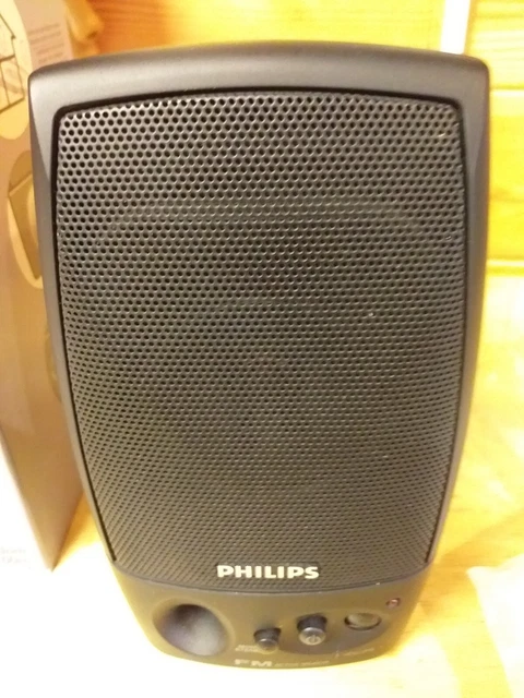 PHILIPS SBC BC200/05 Cordless FM Stereo Speaker Bass Reflex Port Boxed ...