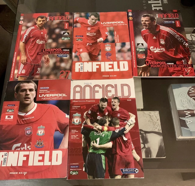 FIVE LIVERPOOL FOOTBALL Programmes From The early 2000’s in very good ...