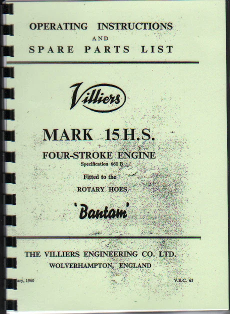 VILLIERS MK.15 H.S. (Rotary Hoes Bantam) Engine Instruction Spare Parts ...