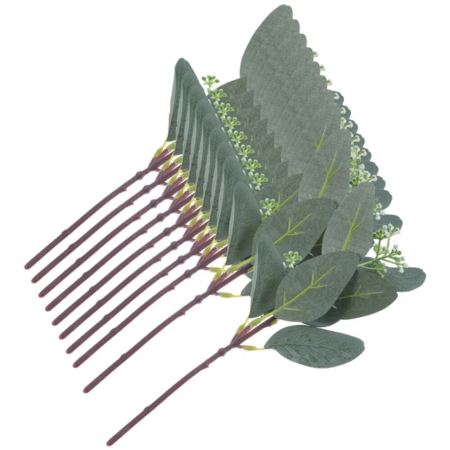 10 PCS FOGLIA Di Eucalipto Steli Pianta Artificiale Impostore Decorare ...