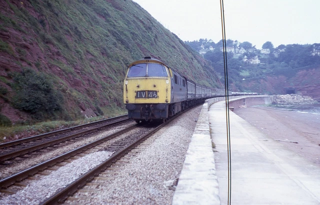 ORIGINAL SLIDE BR Class 52 WESTERN Diesel D1037 Teignmouth On Motorail ...