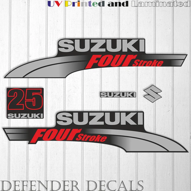 SUZUKI 150 HP Four Stroke outboard engine decal sticker set kit White ...