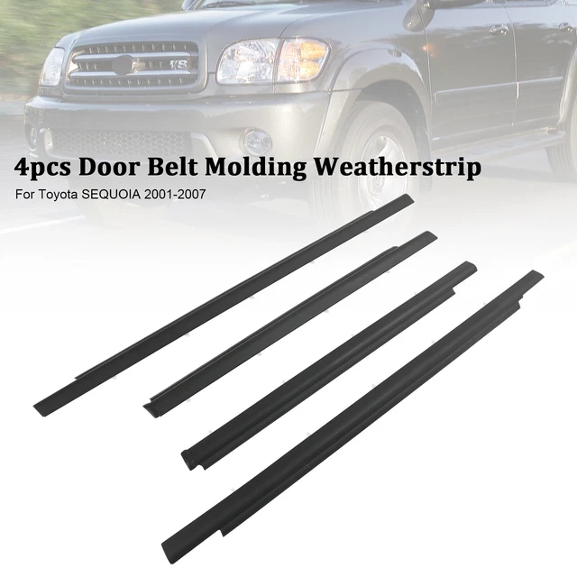 4PCS DOOR BELT Molding Weatherstrip 75710-0C010 For SEQUOIA Toyota 2001 ...