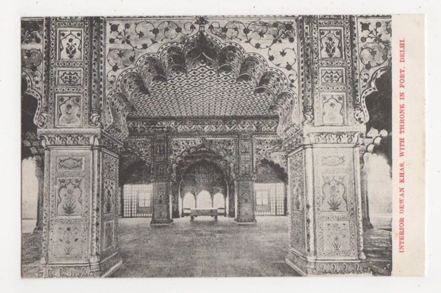 INDIA, INTERIOR DEWAN Khas with Throne in Fort, Delhi Postcard, B213 £2 ...