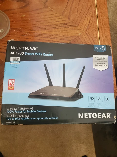 NETGEAR NIGHTHAWK AC1900 Smart WiFi Router, Model R7000. GENTLY USED ...