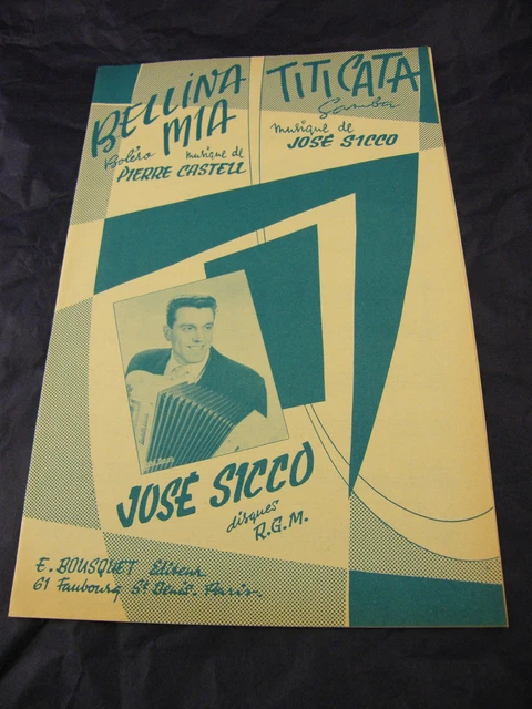 SPARTITO MIA BELLINA Di Pierre Castell Titti Cata Di José Sicco Bolero ...