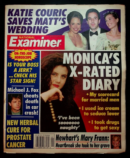 VTG NATIONAL EXAMINER Tabloid Magazine October 13 1998 Celebrity TV ...