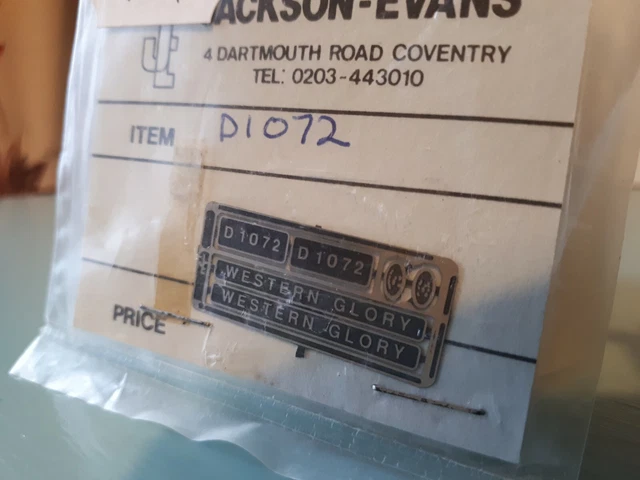 CLASS 52 WESTERN Nameplates.00 Gauge.For Dapol,Heljan,Hornby etc. £7.50 ...