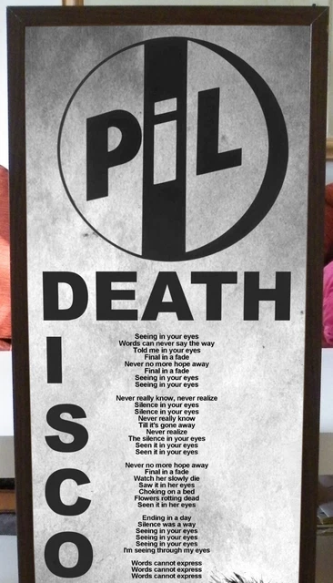 PUBLIC IMAGE LTD Death Disco Lyric Sheet Poster. EUR 7,58 - PicClick IT