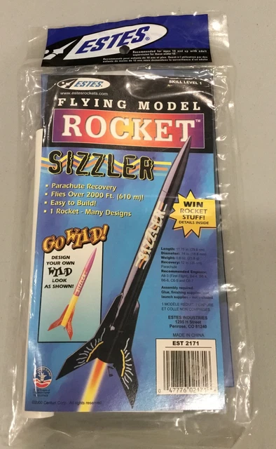 ESTES SIZZLER FLYING Model Rocket Kit Skill Level 1 NOS Sealed NEW NIP ...