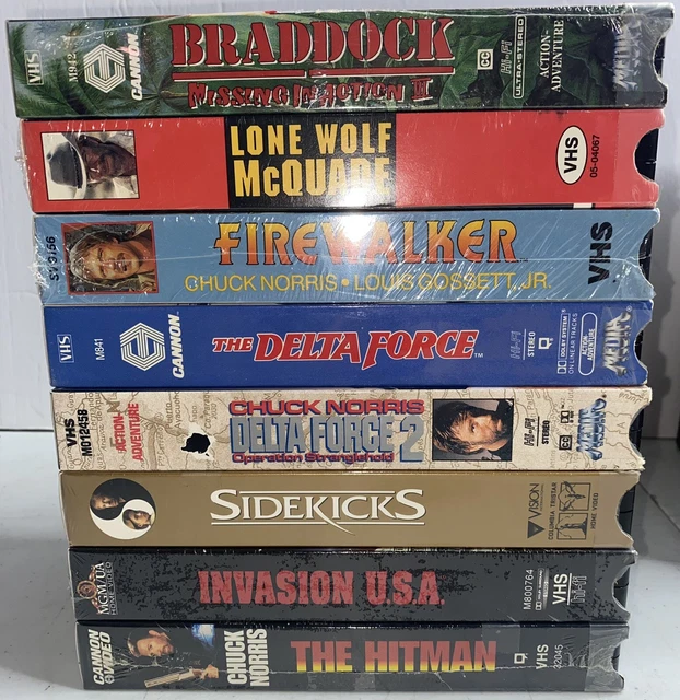 VTG RARE CHUCK Norris VHS Lot/8 Delta Force/2 Sidekicks Lone Wolf ...
