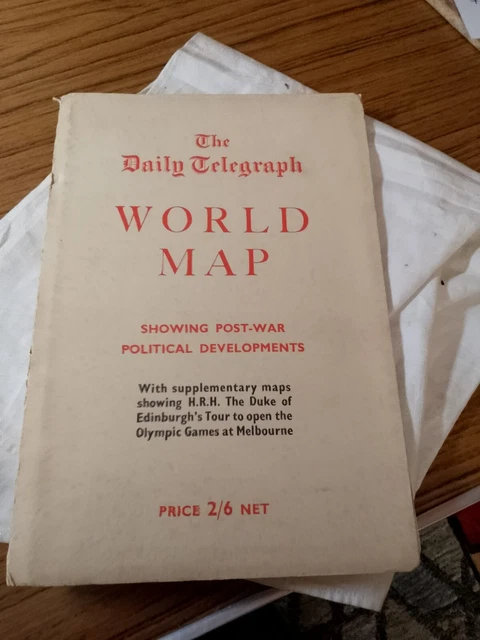 DAILY TELEGRAPH WORLD map showing post war political developments 1957 ...