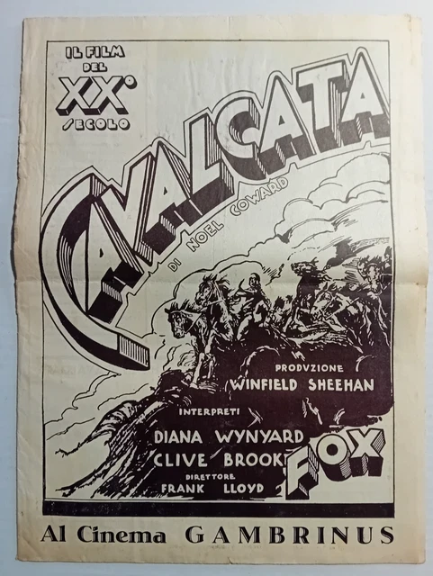 CAVALCATA NOËL COWARD brochure originale Cinema Gambrinus Frank Lloyd ...