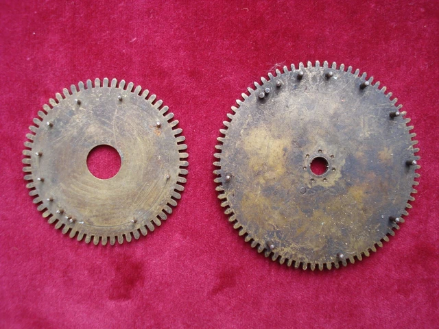 TWO 18TH OR 19Th C Pin Type Countwheels For 30 Hour Longcase Movement £ ...