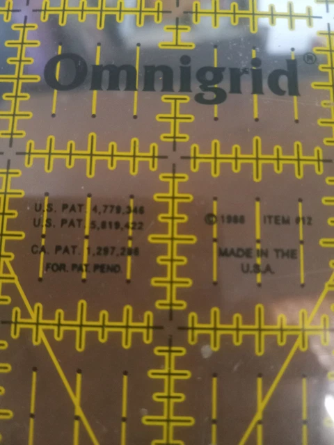 OMNIGRID 12 X 6 Inch Acrylic Quilt Template Quilting Ruler Vintage 1988 ...