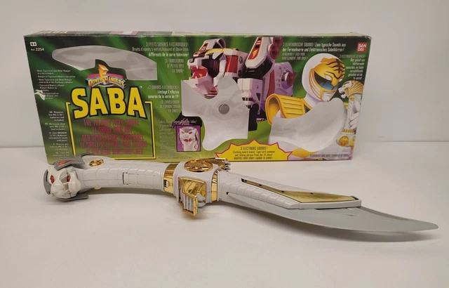 VINTAGE 1993 SABA Talking Tiger Sabre White Power Rangers Sword MMPR ...