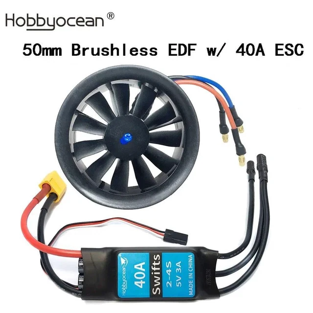 40A 50A ESC 50mm Edf Duct Fan 4900kv 4300kv 11 Propeller Brushless ...