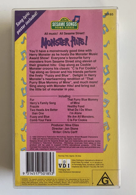 Sesame Street Monster Hits Vhs Vdi Video Tv Movie Rare Pal | My XXX Hot ...