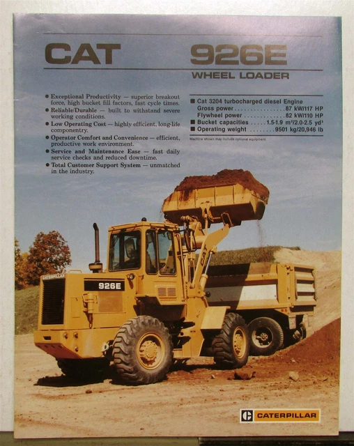 1988 CAT 926E Wheel Loader Diagrams Specifications Construction Sales ...