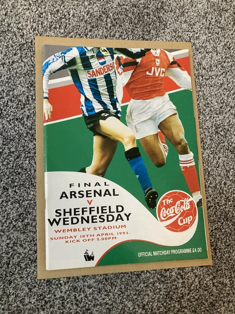 ARSENAL V SHEFF Wed 1993 League Cup Final Programme. £3.84 - PicClick UK